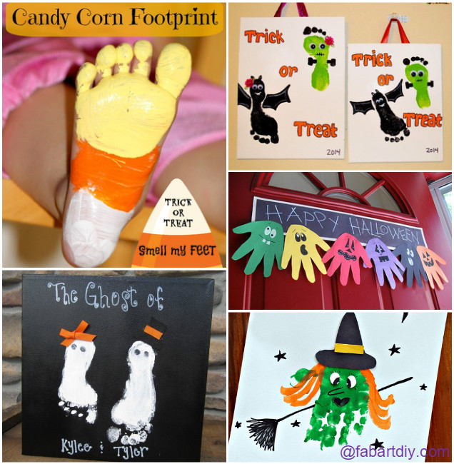 Halloween Handprint And Footprint Crafts