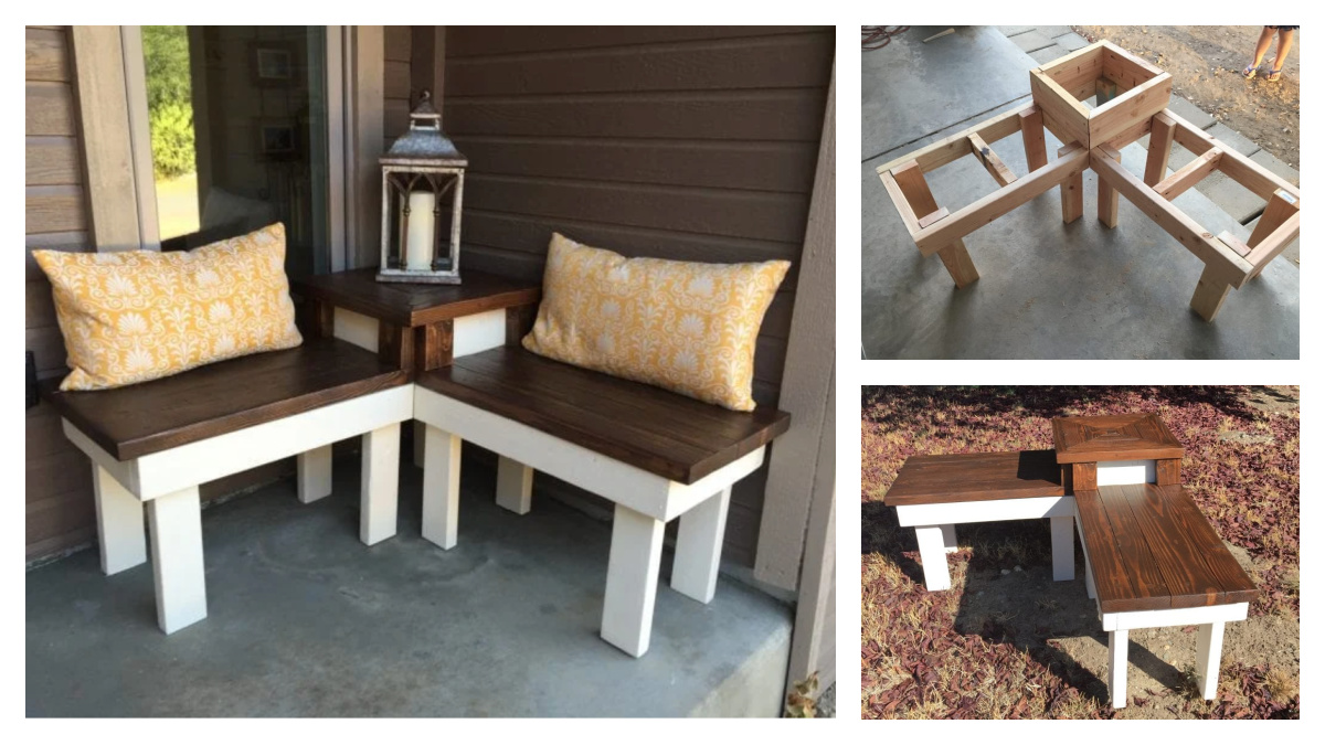 Corner Bench with Table DIY Tutorial - FREE Plan - DIY Tutorials