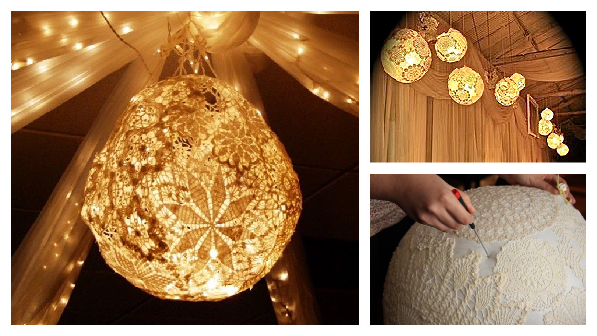 DIY Lace Doily Lamp Tutorials